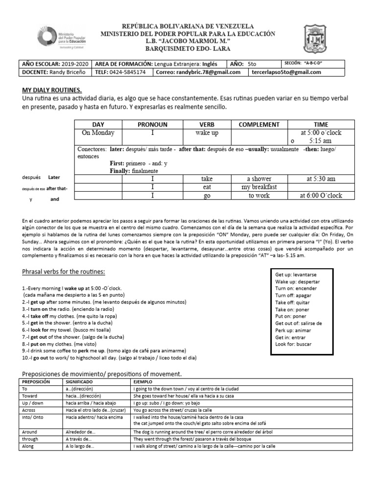 1ra EVALUACION DE INGLES 5TO AÑO-III LAPSO 2019-2020-PROF RANDY BRICEÑO ... 1ra EVALUACION DE INGLES 5TO AÑO-III LAPSO 2019-2020-PROF RANDY BRICEÑO ...