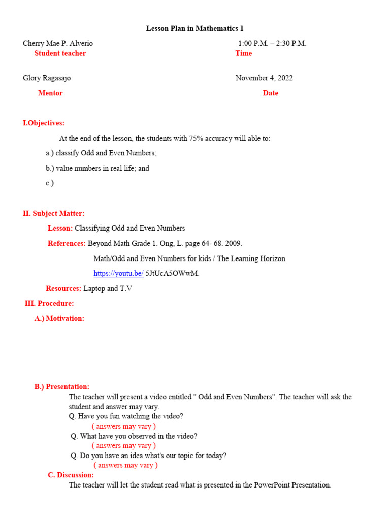 cherry LP IN MATH | PDF | Mathematics | Teachers