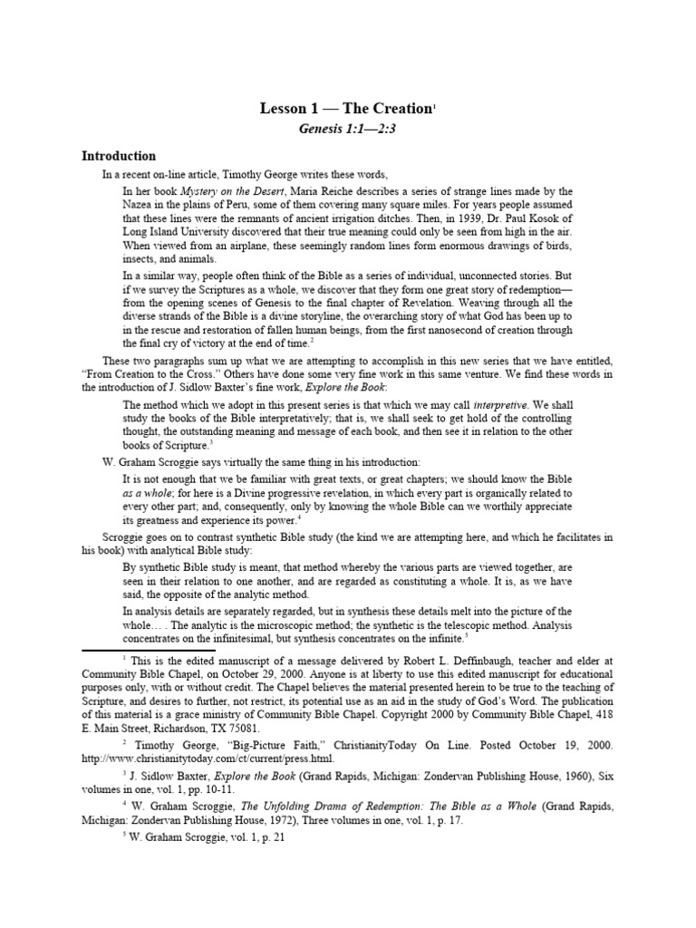 The Creation | PDF | Genesis Creation Narrative | Abraham