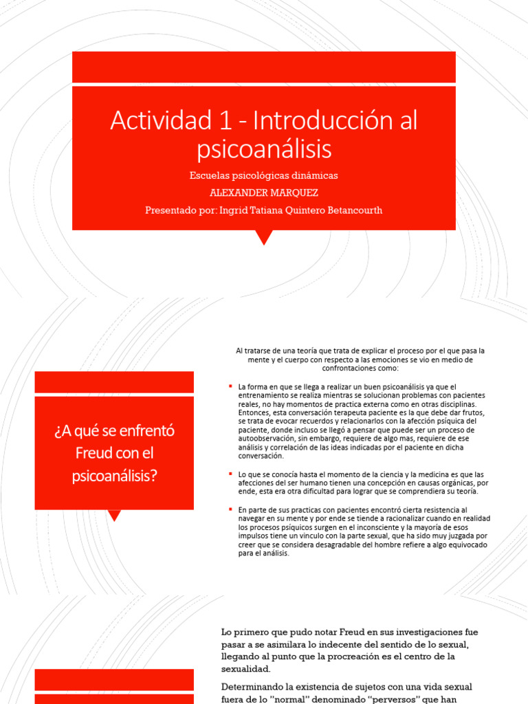 Actividad 1 - Introducción Al Psicoanálisis | PDF | Psicoanálisis ...