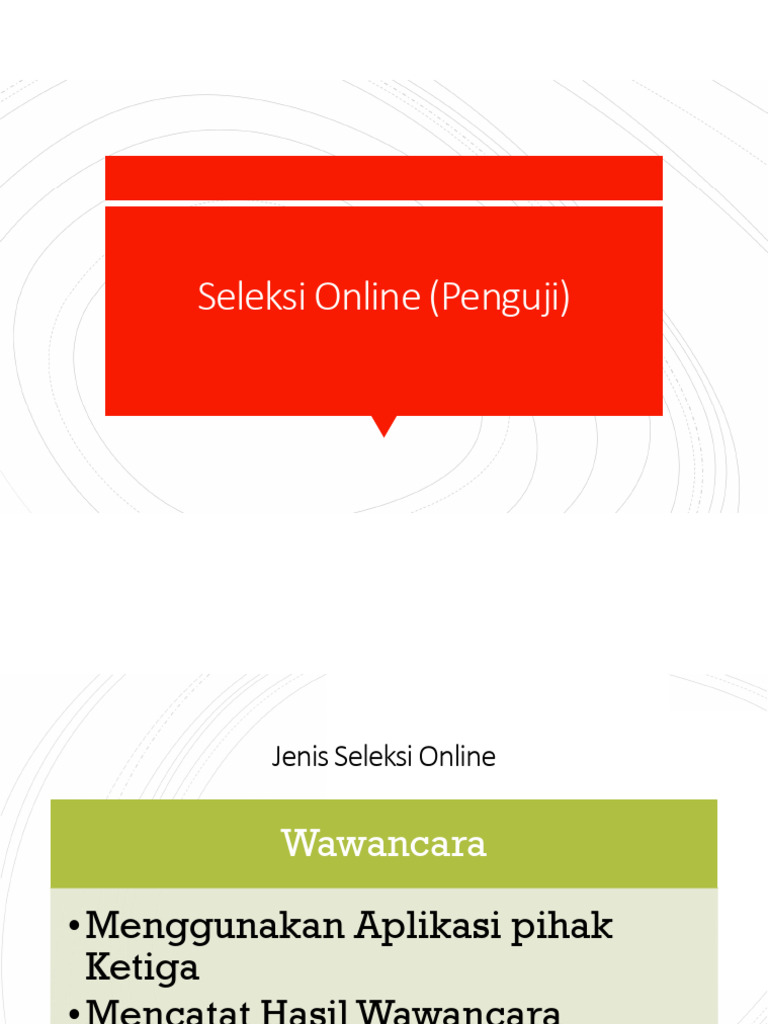 Buku Manual Seleksi Online (Penguji) | PDF