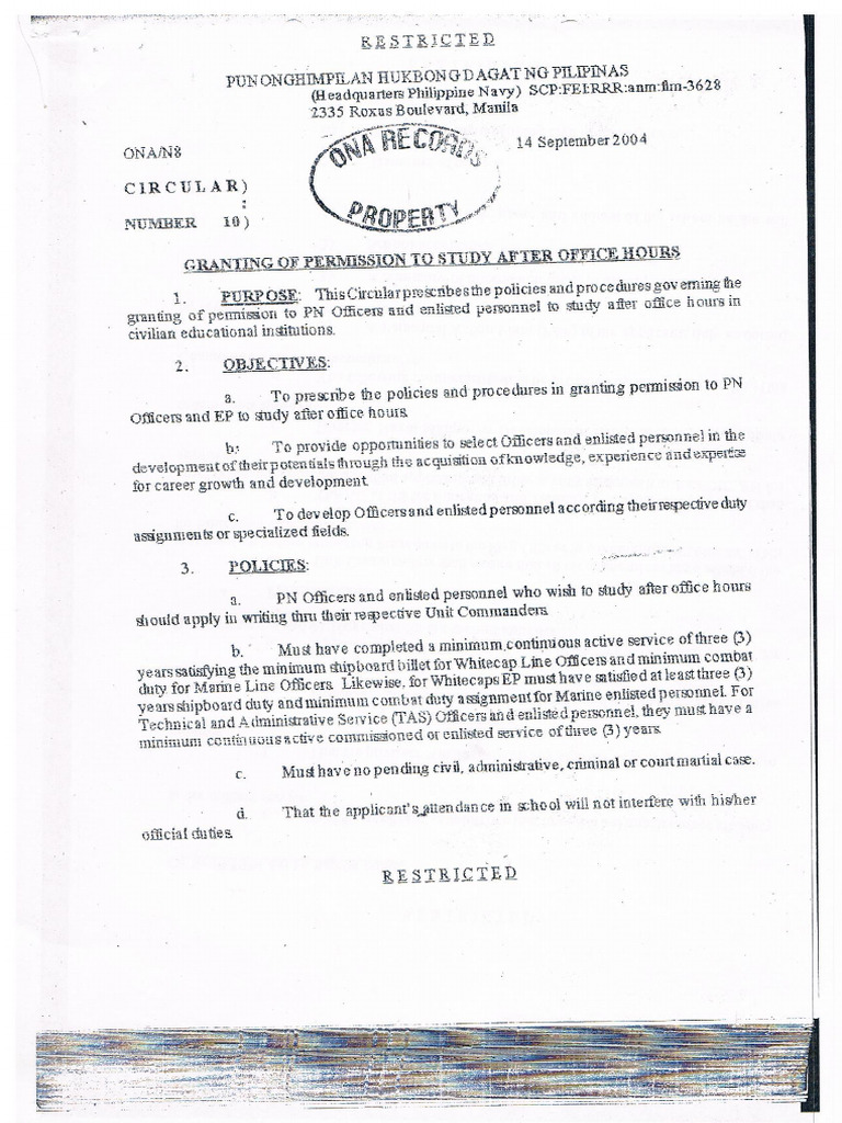 Permission To Study After Office Hours | PDF