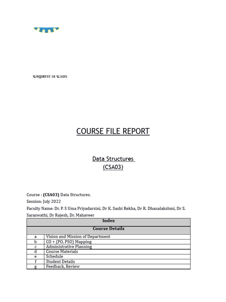 Data Structures (Sample) Course Report | Download Free PDF | Applied Mathematics | Algorithms ...