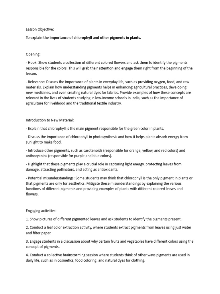 Biology Lesson Plan Generated | PDF