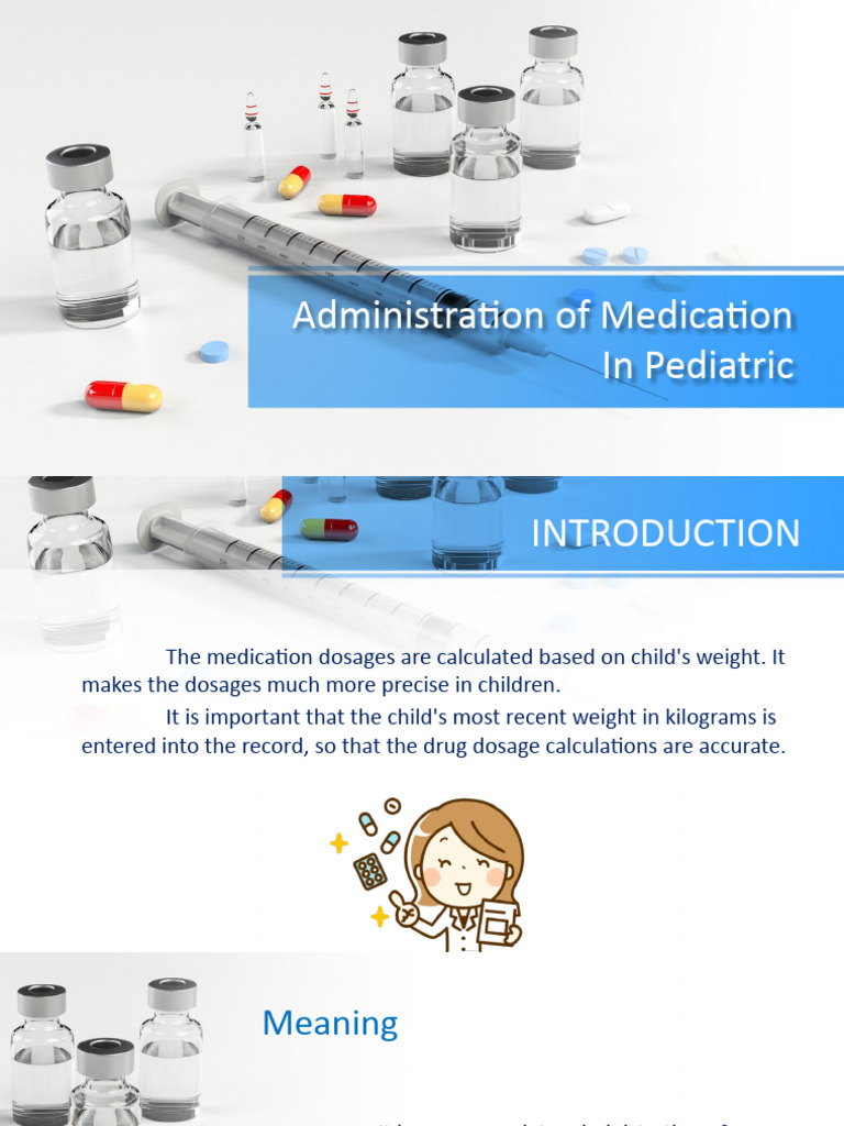Pediatric Medication Administration Guide | PDF | Dose (Biochemistry ...