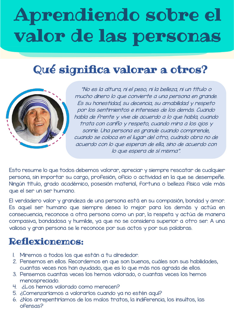 Aprendiendo A Valorar A Otros | PDF