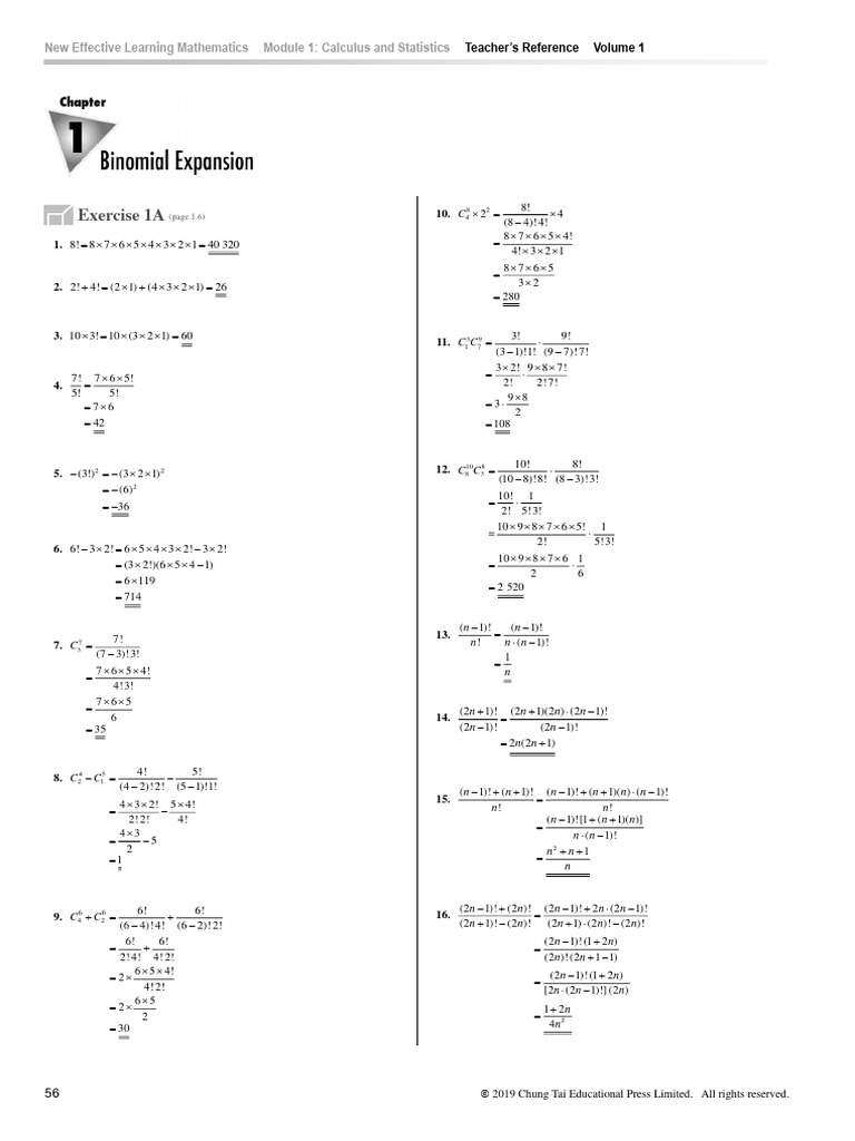 Chapter 1 Binomial Expansion | PDF