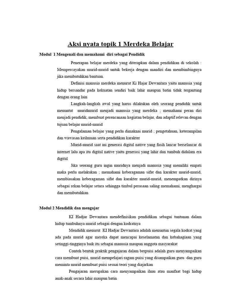 Aksi Nyata Topik 1 Lap | PDF