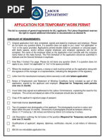 SHORT TERM WORK PERMIT CHECKLIST Updated | PDF | Passport | Government ...