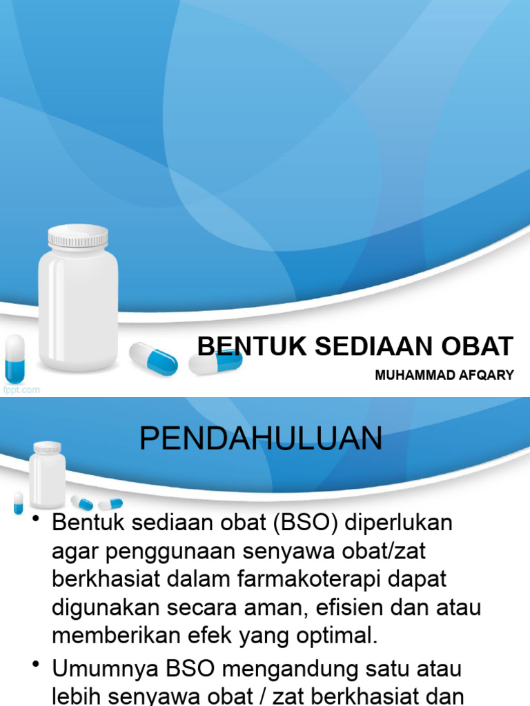 Bentuk Sediaan Obat dan Manfaatnya | PDF