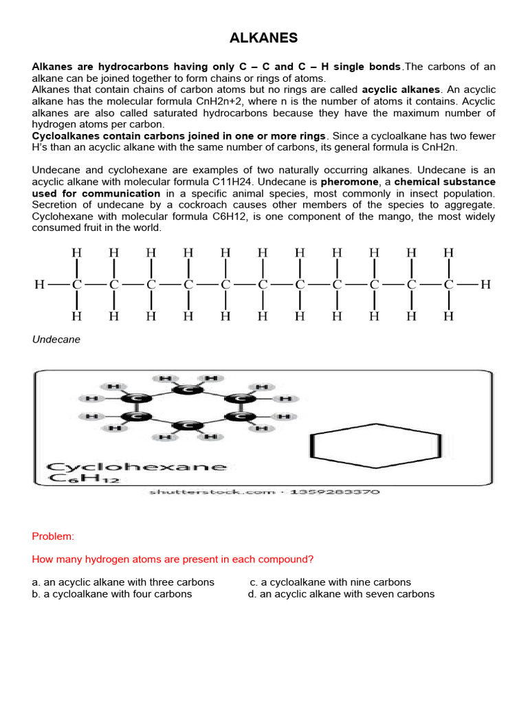 Alkanes and Cycloalkanes | PDF | Alkane | Physical Sciences