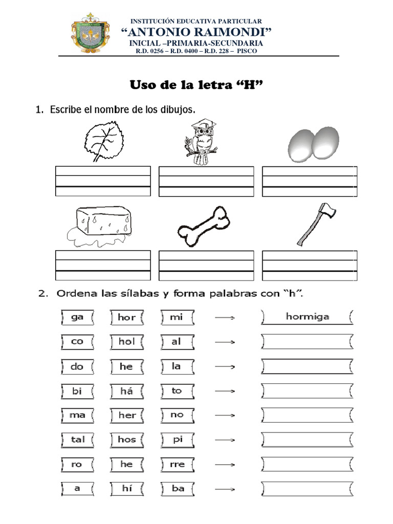 Uso de La Letra H | PDF