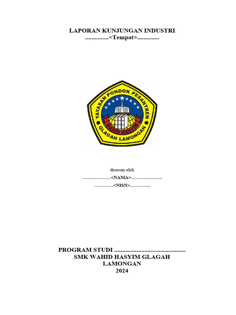 Format Laporan Kunjungan Industri | PDF