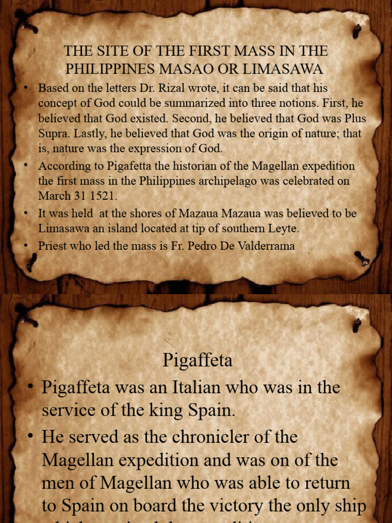 The Site of The First Mass in The Philippines Masao or Limasawa | PDF ...