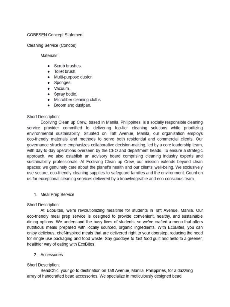 Concept Statement Group 1 | Download Free PDF | Sustainability