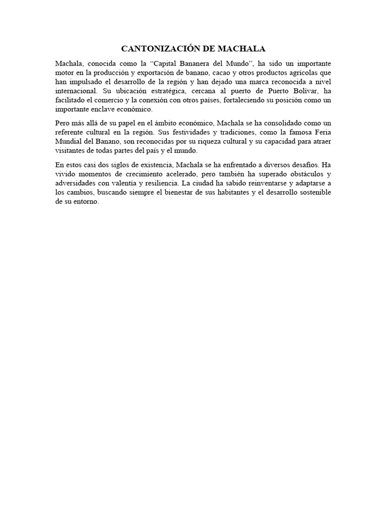 Cantonización de Machala | PDF