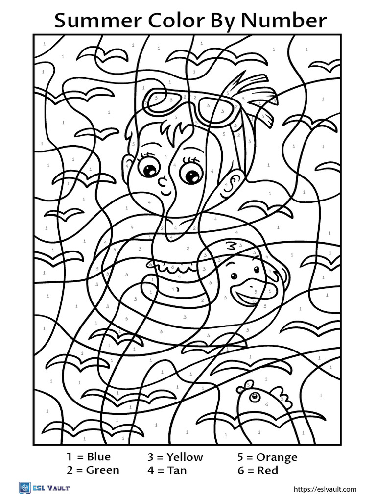 Summer Color by Number Printable | PDF