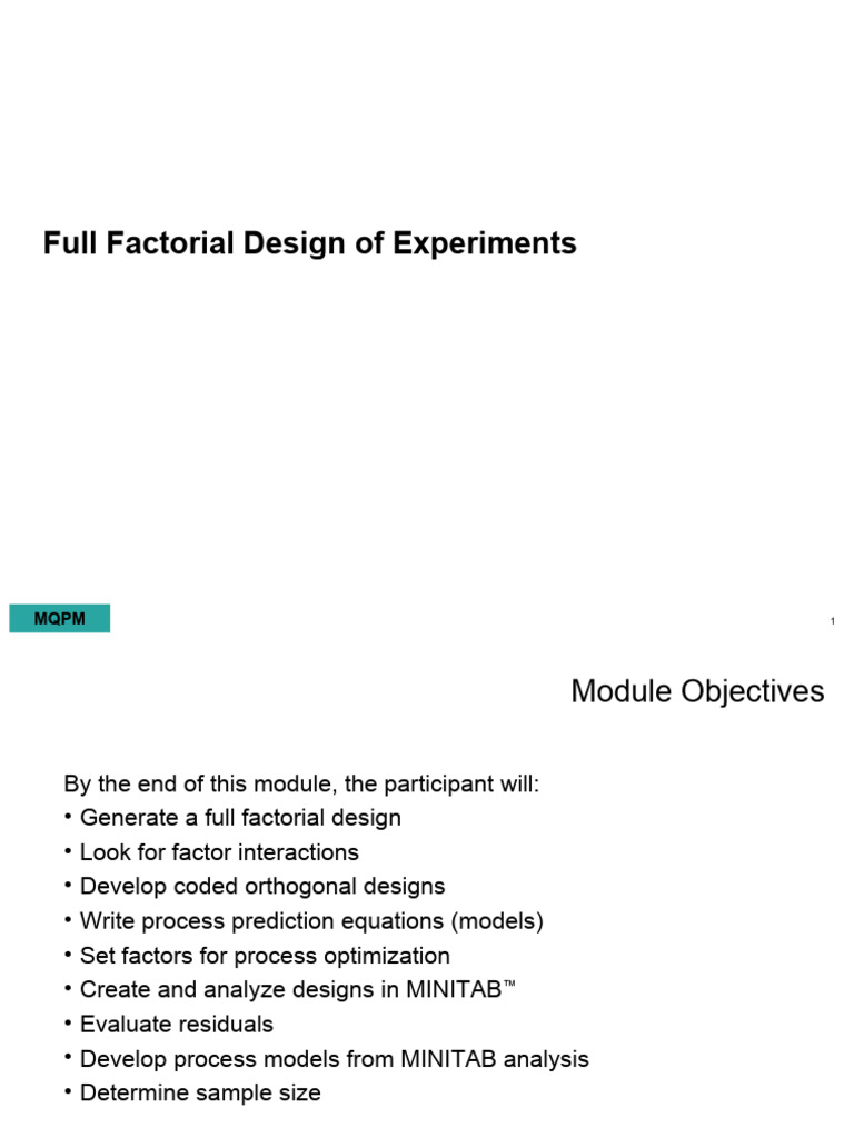 3-4 Full Factorial | PDF | Teaching Methods & Materials