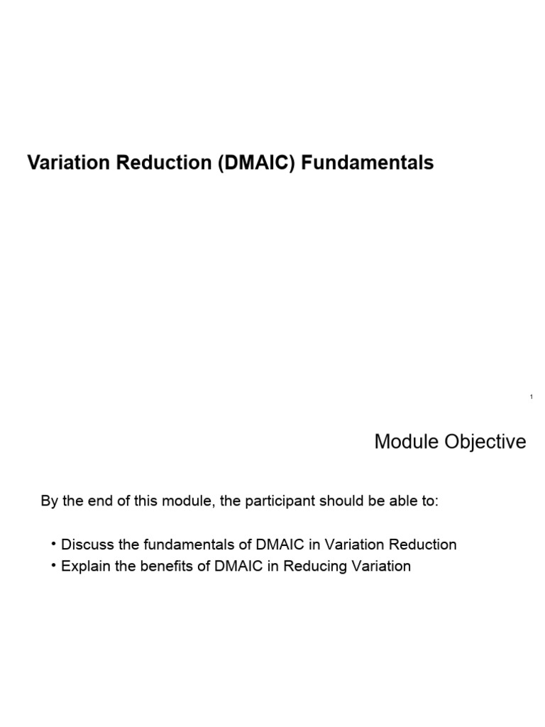 3 Variation Reduction Overview | PDF | Six Sigma | Statistics