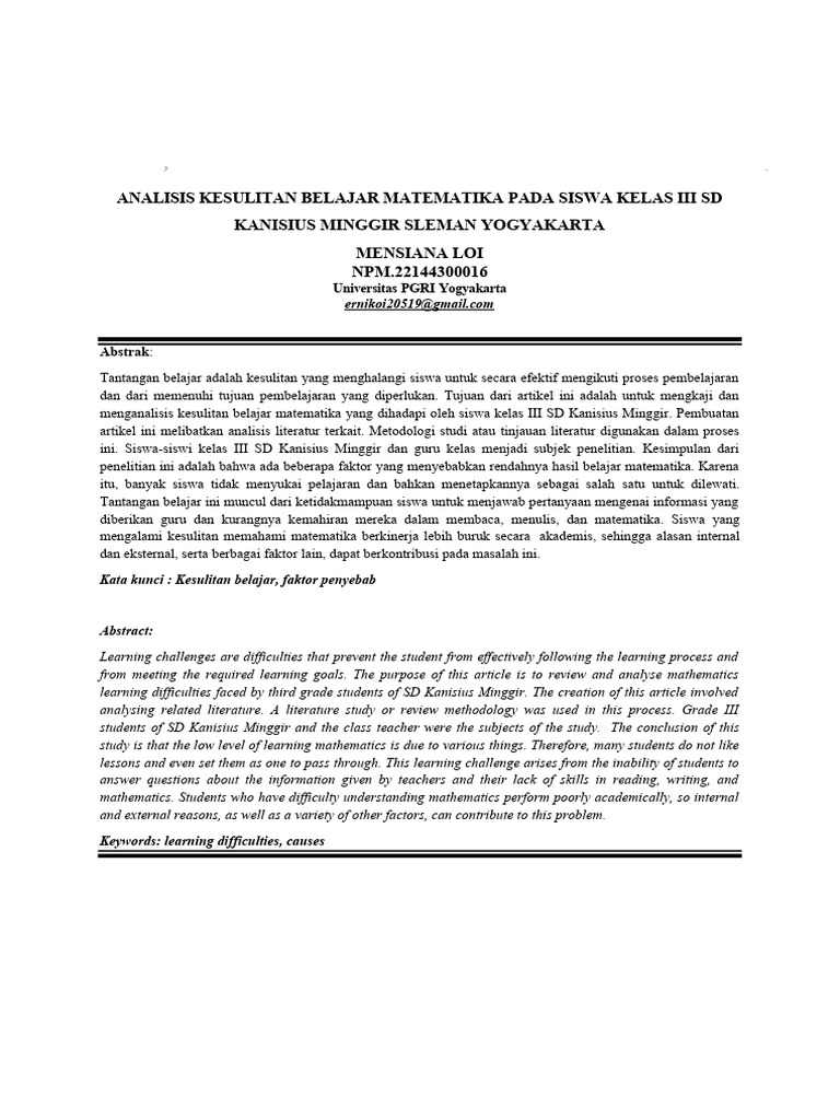 Jurnal Artikel Ilmiah (Tugas UAS Penulisan Artikel Ilmiah) | PDF