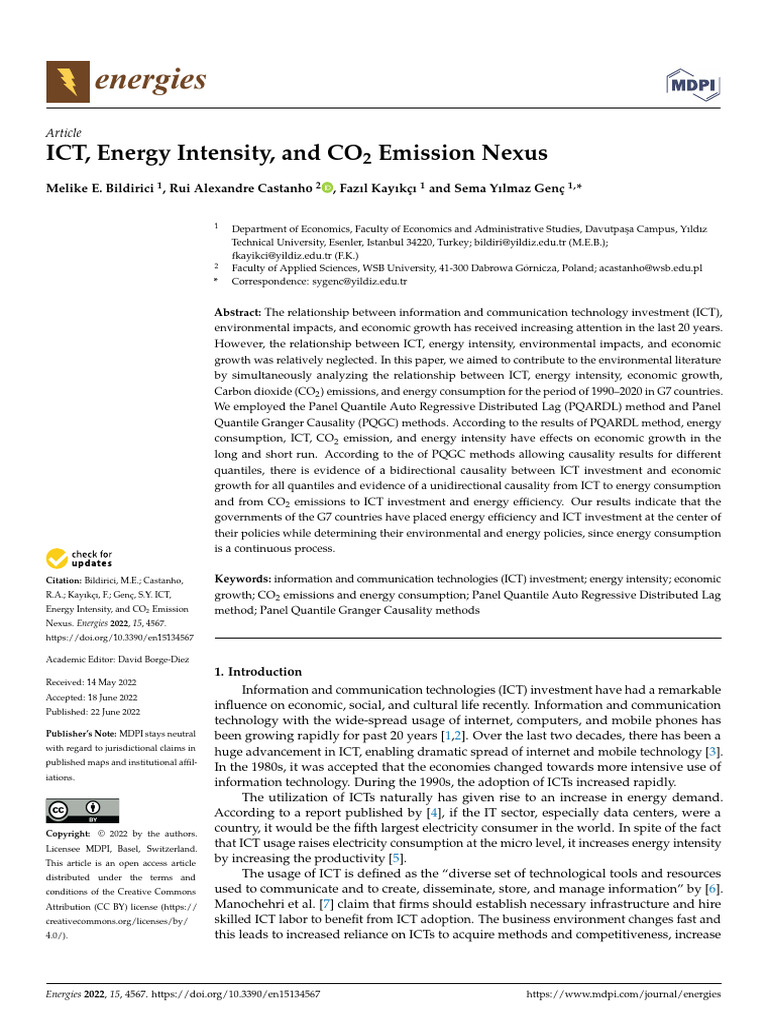 ICT Energy Intensity and CO2 Emission Ne | PDF