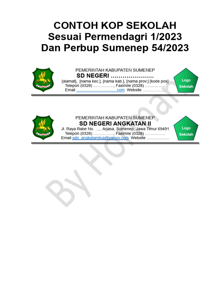 Contoh Kop Surat Sekolah SD | PDF