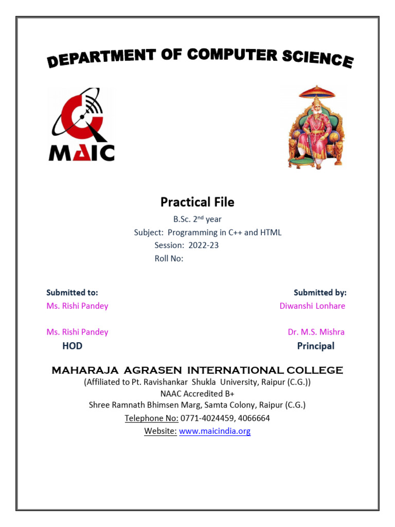 BSC 2nd Cmputer Practical File | PDF | Matrix (Mathematics) | Area