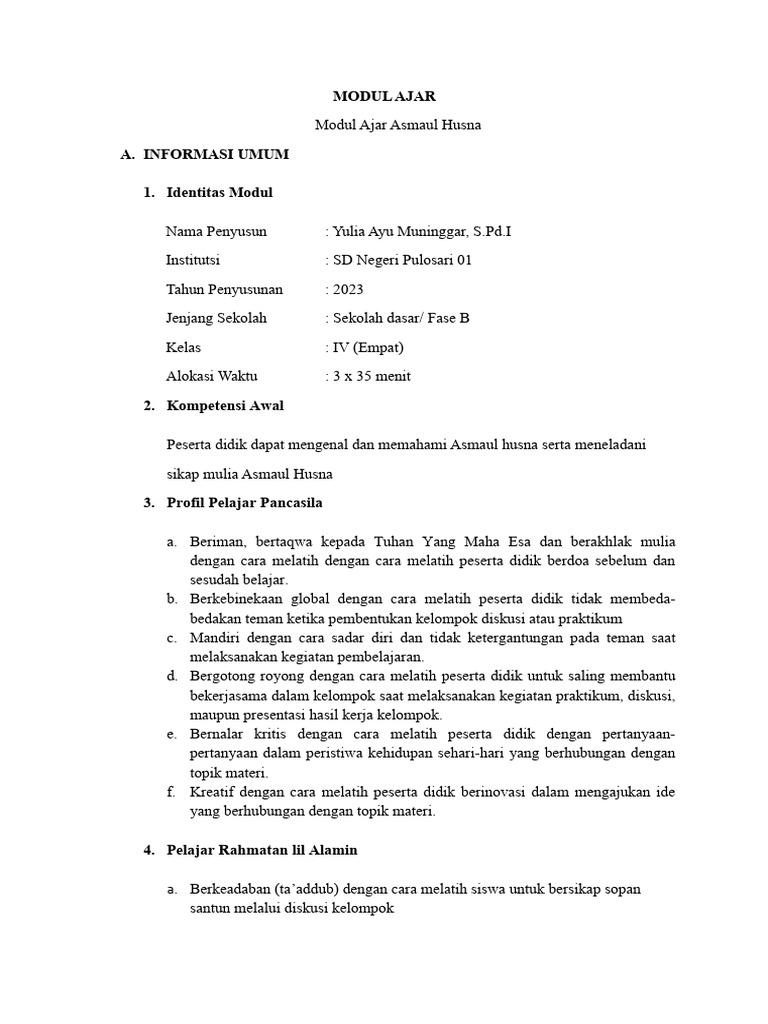MODUL AJAR PPL 2 Siklus 2 | PDF