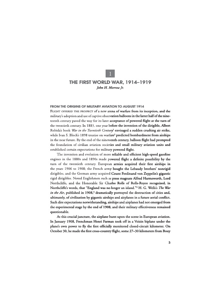 A History of Air Warfare - The First World War - 1914 - 1919 | PDF