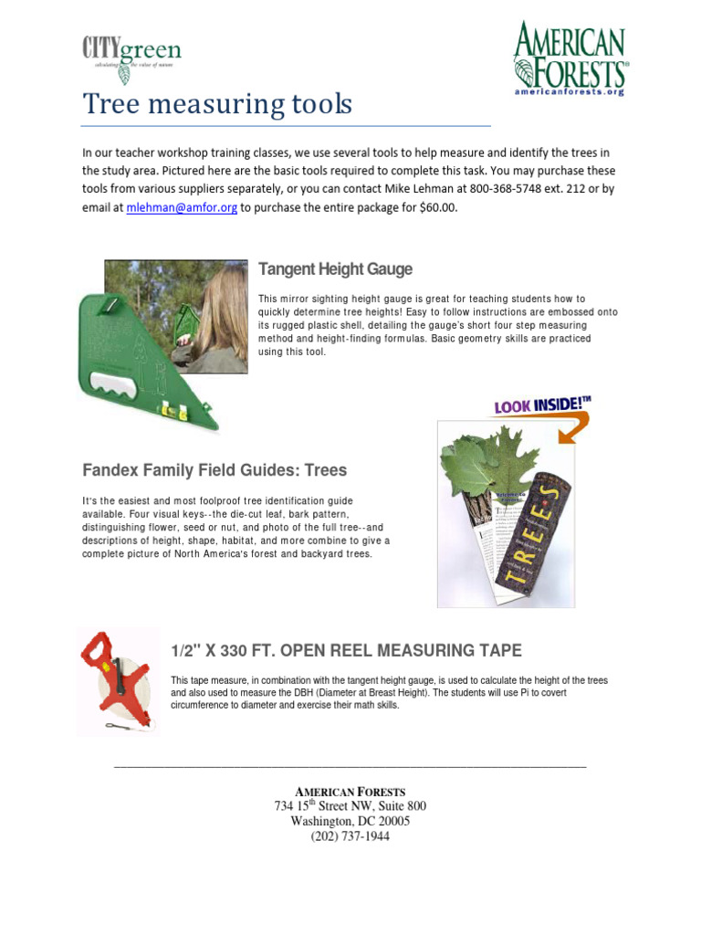 CITYgreen Tree Measuring Tools | PDF