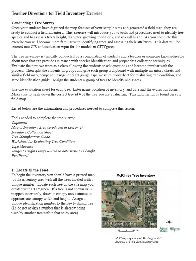 CITYgreen - Lesson Plan - Tree Survey | PDF | Trees | Pruning