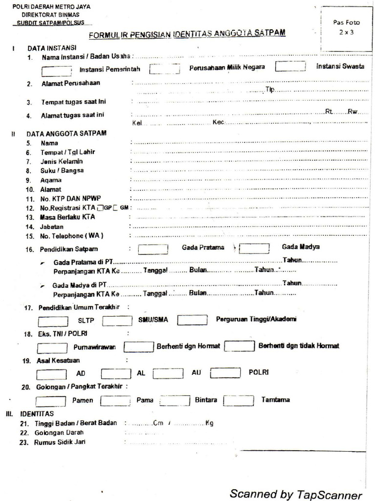 Blanko Perpanjang Kta | PDF