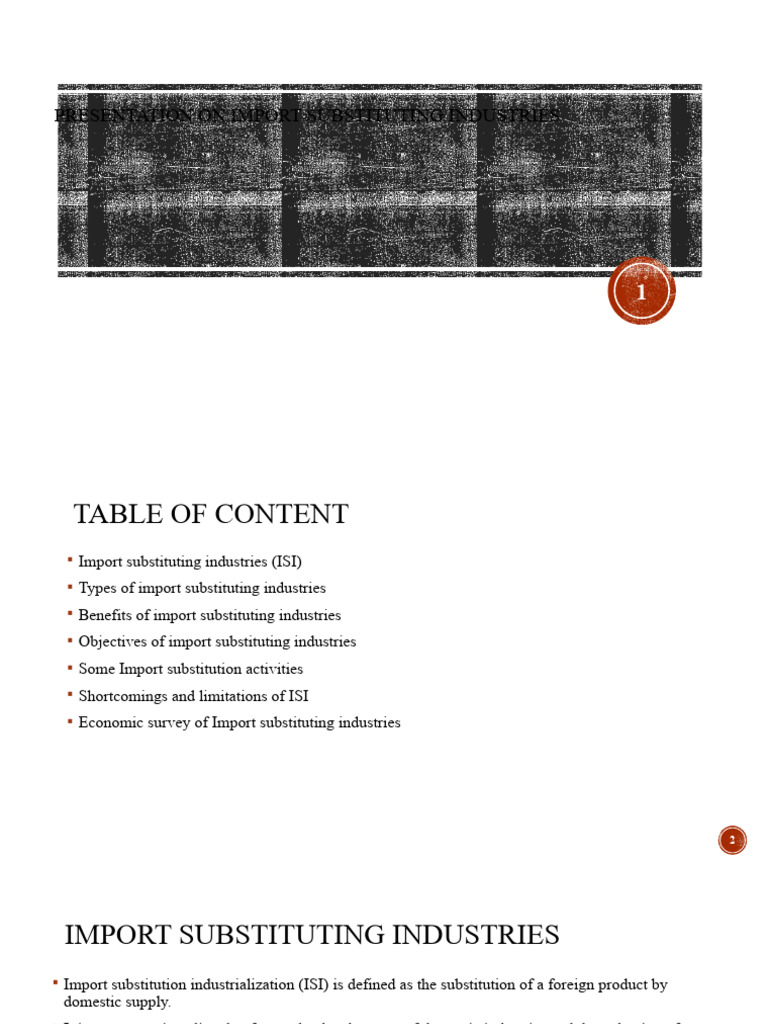 Presentation On Import Substituting Industries | PDF | Imports | Economies