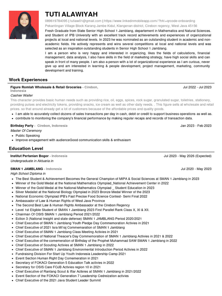 CV - Tuti Alawiyah - Kinobi | PDF | Career & Growth