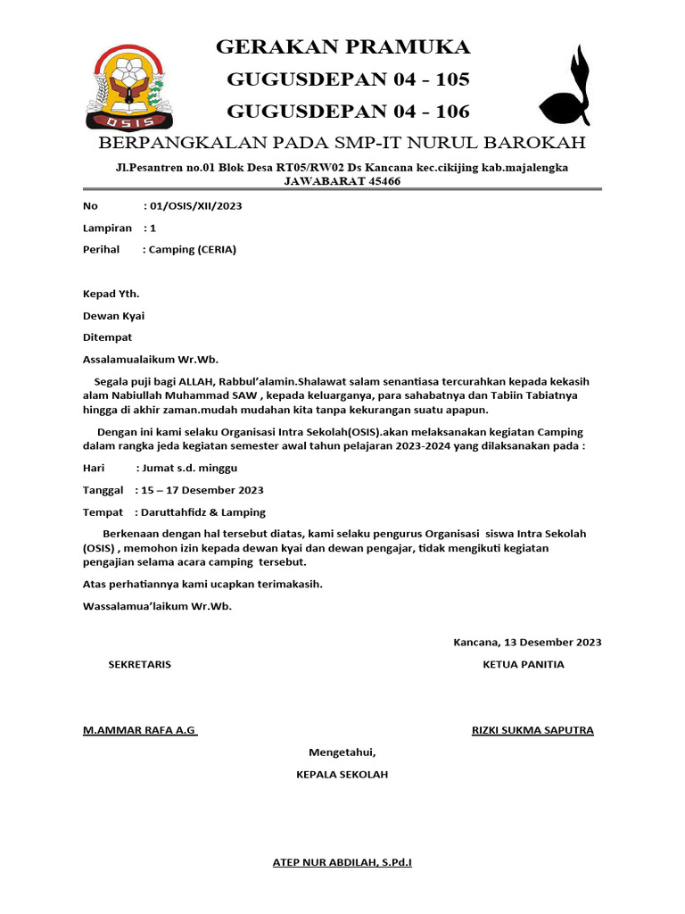 Proposal Camping | PDF