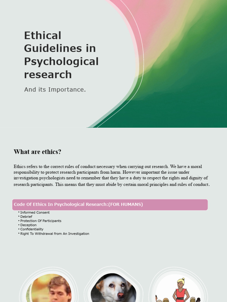 Ethical Guidelines in Psychological Research | PDF