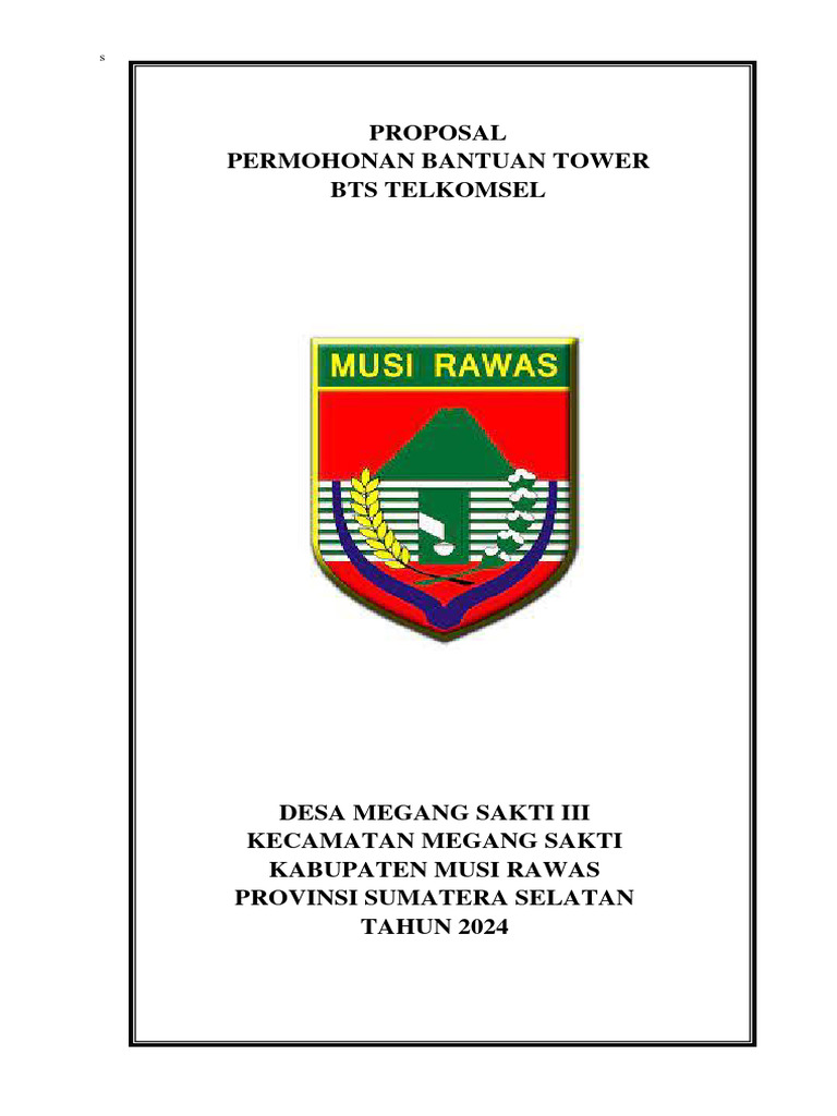 Proposal Bantuan Tower BTS Megang Sakti | PDF | Sains & Matematika ...