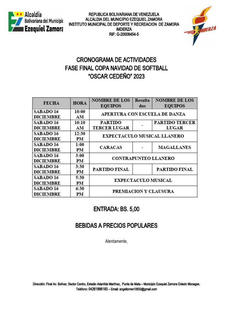 Posicion Fase Final Flyer | PDF | Venezuela