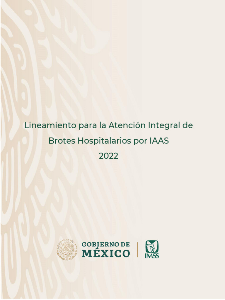 Lineamiento para La Atención Integral de Brotes Hospitalarios Por IAAS ... Lineamiento para La Atención Integral de Brotes Hospitalarios Por IAAS ...