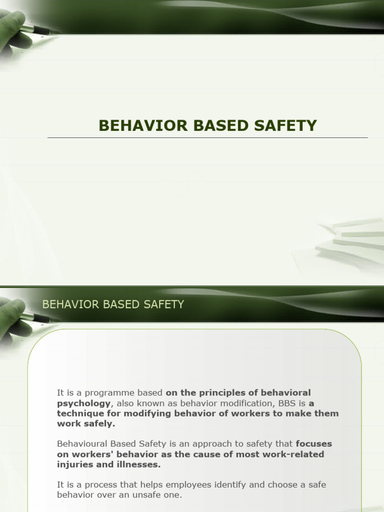 BBS Safety For Training Purpose | Download Free PDF | Behavior ...
