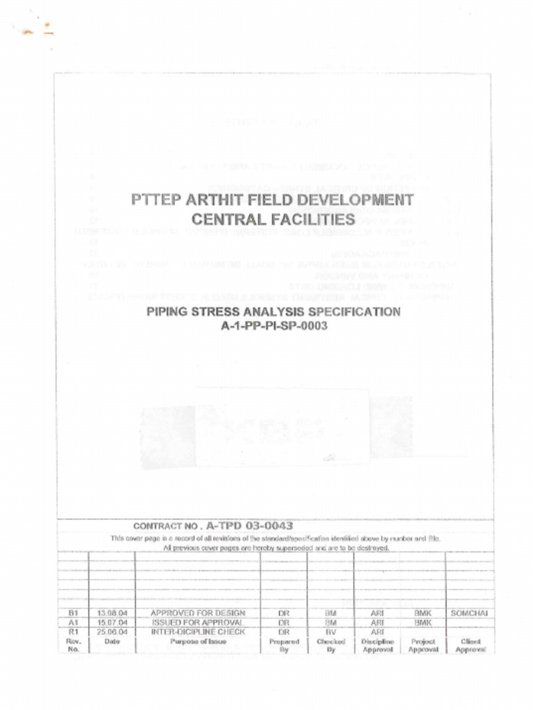 Piping Stress Analysis Specification | PDF