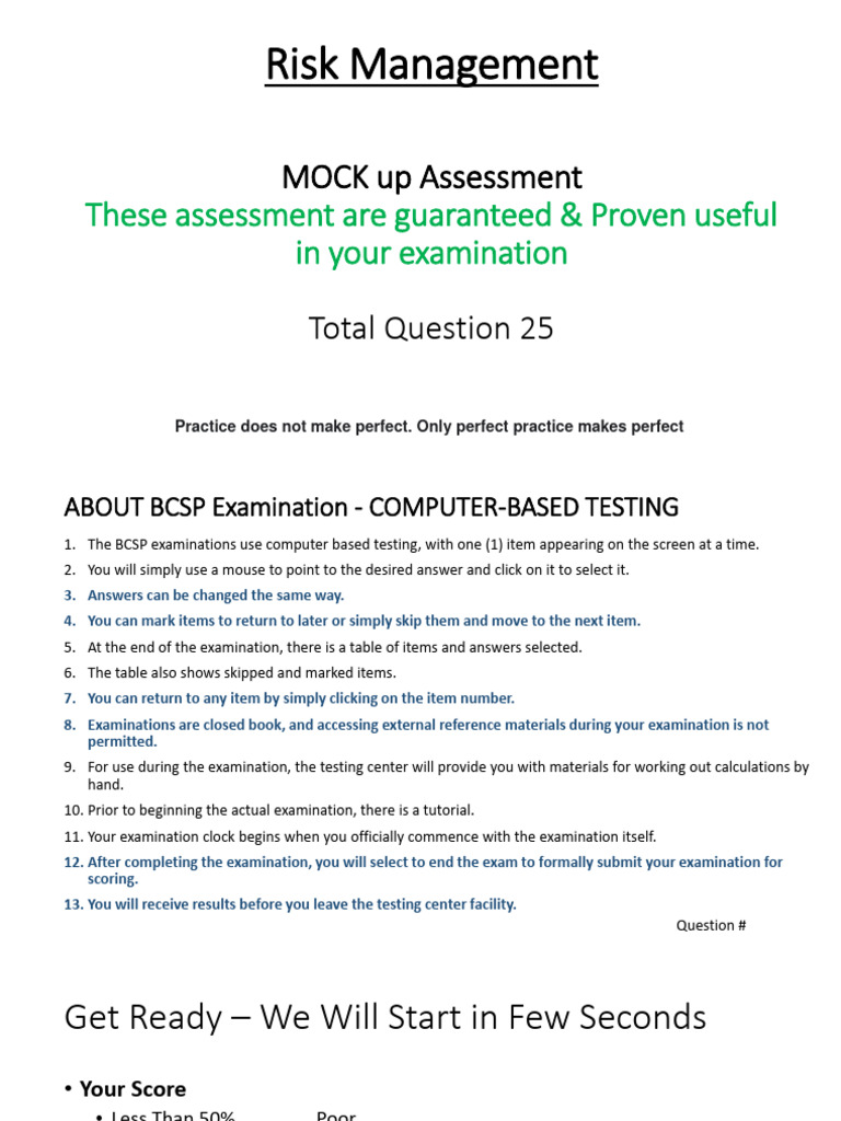 CSP Exam - Mock Up - Domain 3 | PDF | Risk | Strict Liability