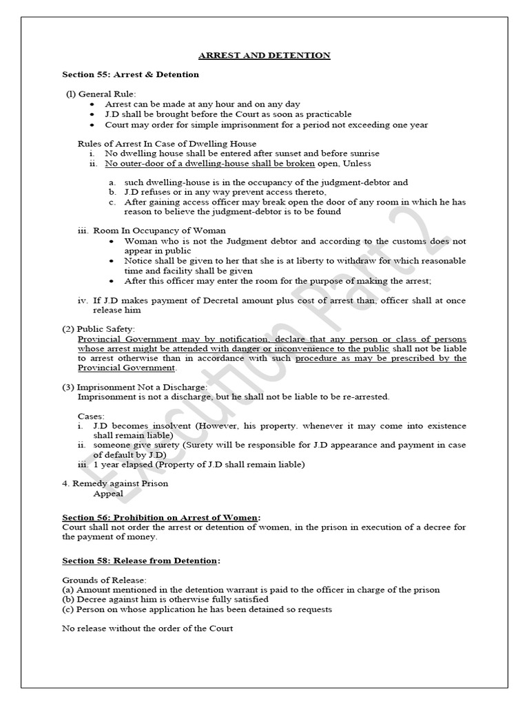 Arrest and Detention Procedures Explained | PDF | Detention ...
