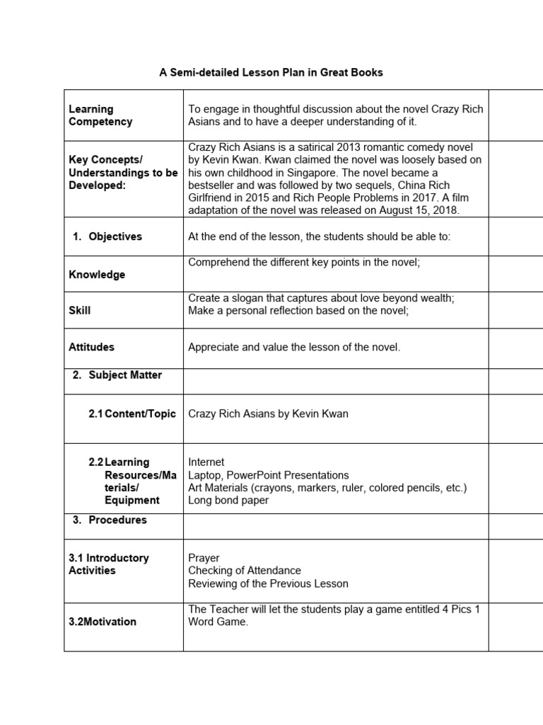 Crazy-Rich-Asians-Lesson-Plan-Vina-R.-Morales (1) | PDF