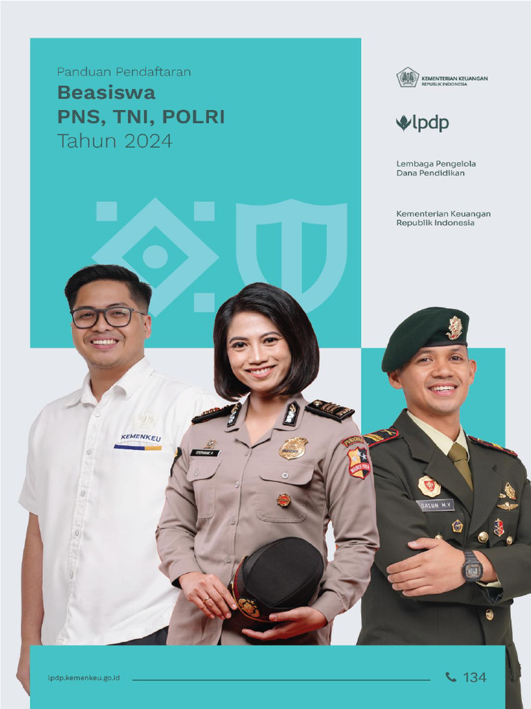 Buku Panduan Beasiswa PNS, TNI, Dan POLRI Tahun 2024 | PDF