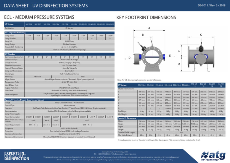 ECL Data Sheet - Atg UV Technology - Rev 3 - 2018 | PDF | Ultraviolet ...