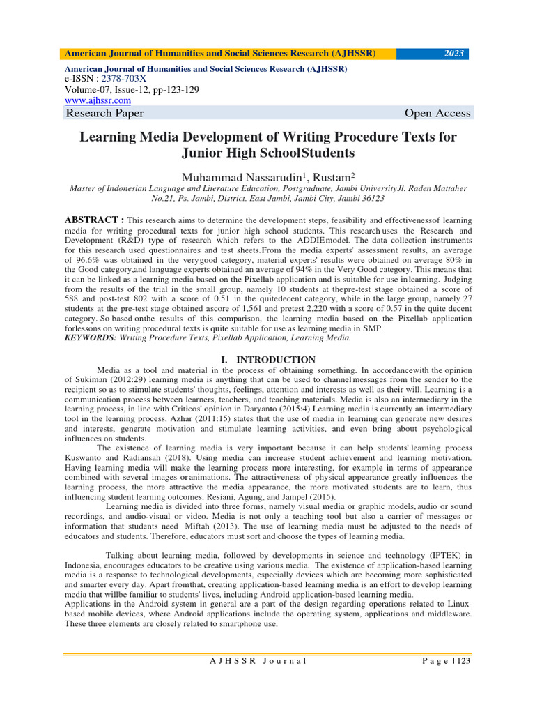 Learning Media Development of Writing Procedure Texts For Junior High SchoolStudents | Download ...