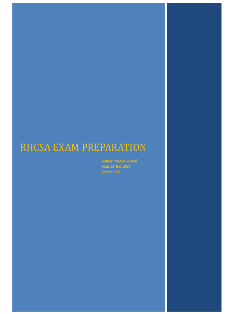 RHCSA ExamsPreparationFInal | PDF | World Wide Web | Internet & Web