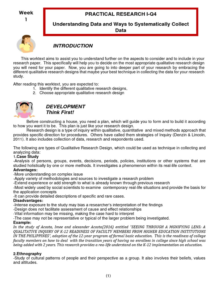 PR1 Q4 WK1 Worktext | PDF | Methodology | Qualitative Research PR1 Q4 WK1 Worktext | PDF | Methodology | Qualitative Research