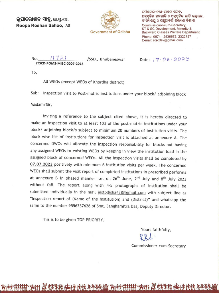 Letter - Inspection by WEOs | PDF